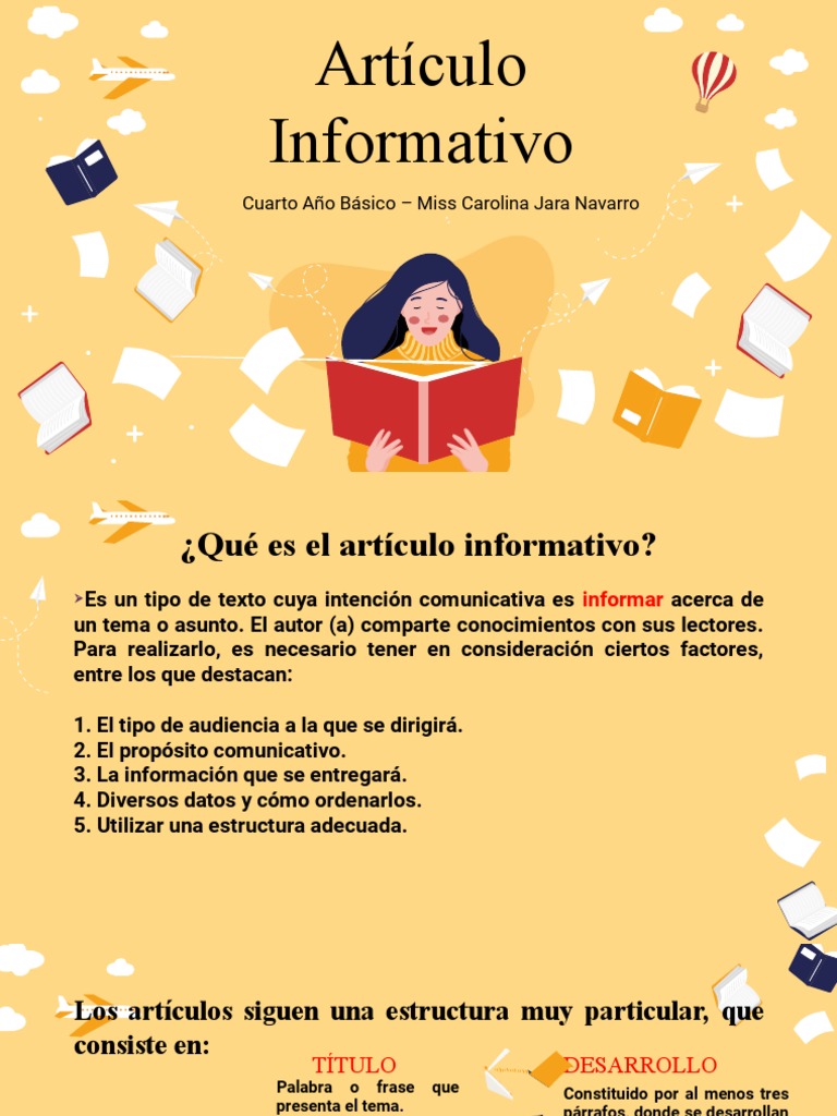Artículo Informativo, Cuarto Básico. | PDF
