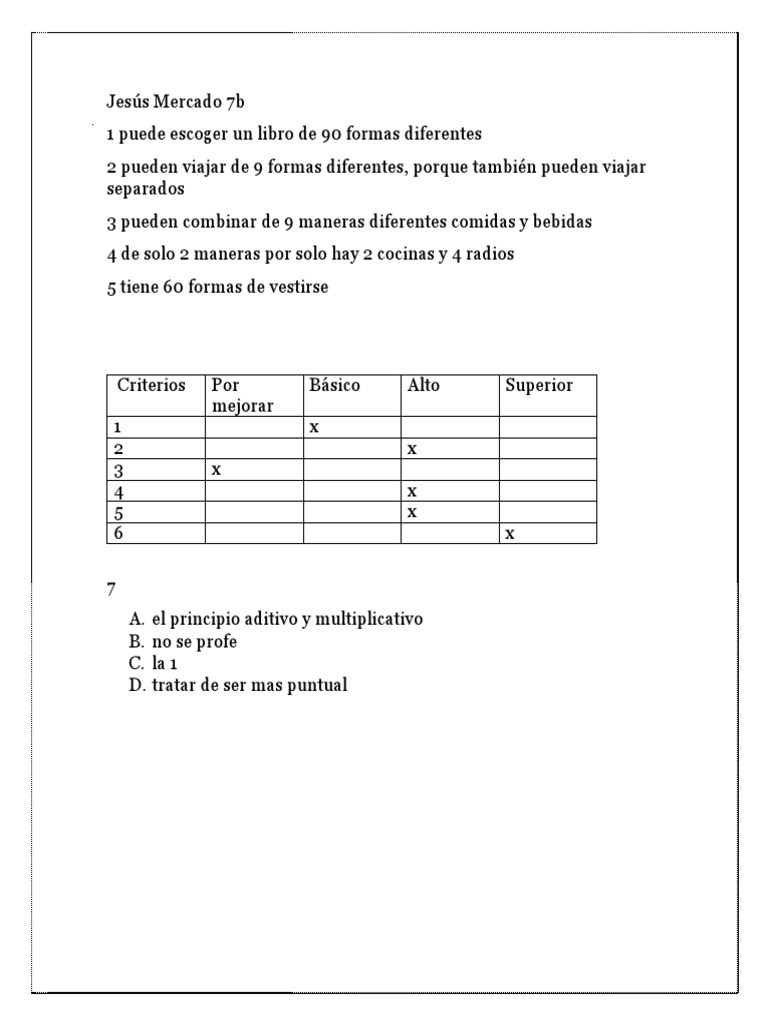 Principio Aditivo y Multiplicativo Estadistica PDF | PDF
