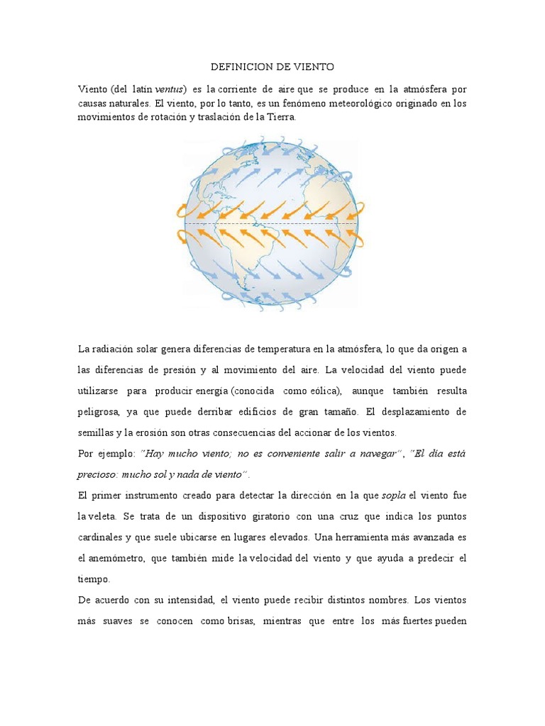 Definicion de Viento | PDF | Monzón | Corriente en chorro