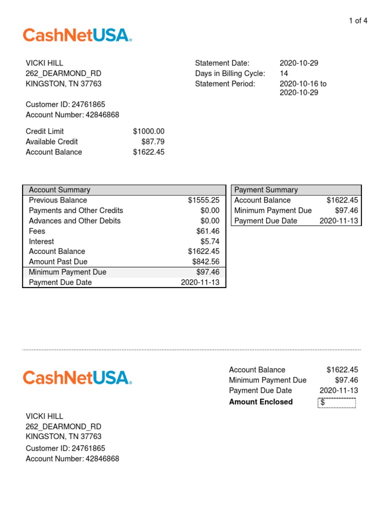 Amount Enclosed | PDF | Payments | Fee