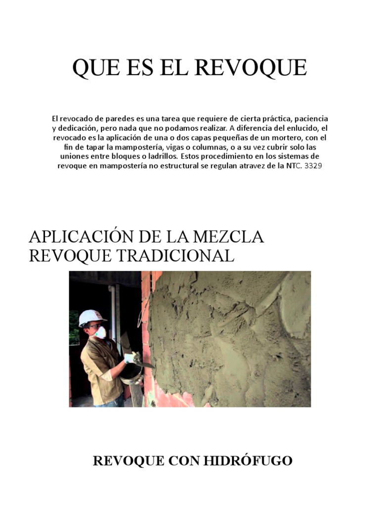 Que Es El Revoque | PDF | Mortero (Albañilería) | Yeso