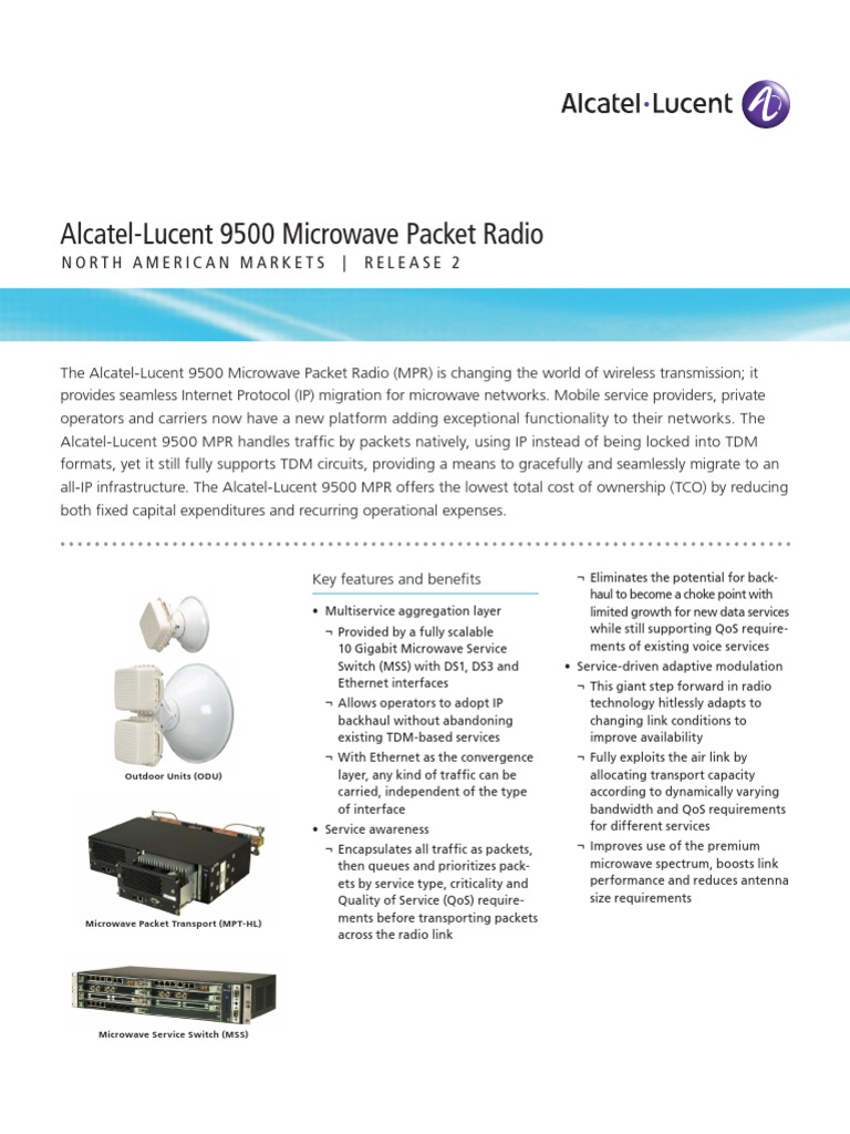 Alcatel-Lucent 9500 Microwave Packet Radio: North American Markets ...