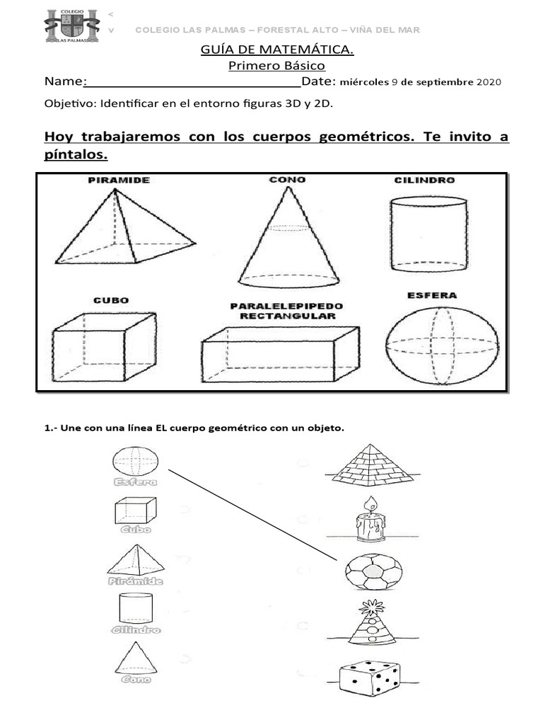 Guía de Figuras 2D y 3D para Primero Básico | PDF | Métodos y ...