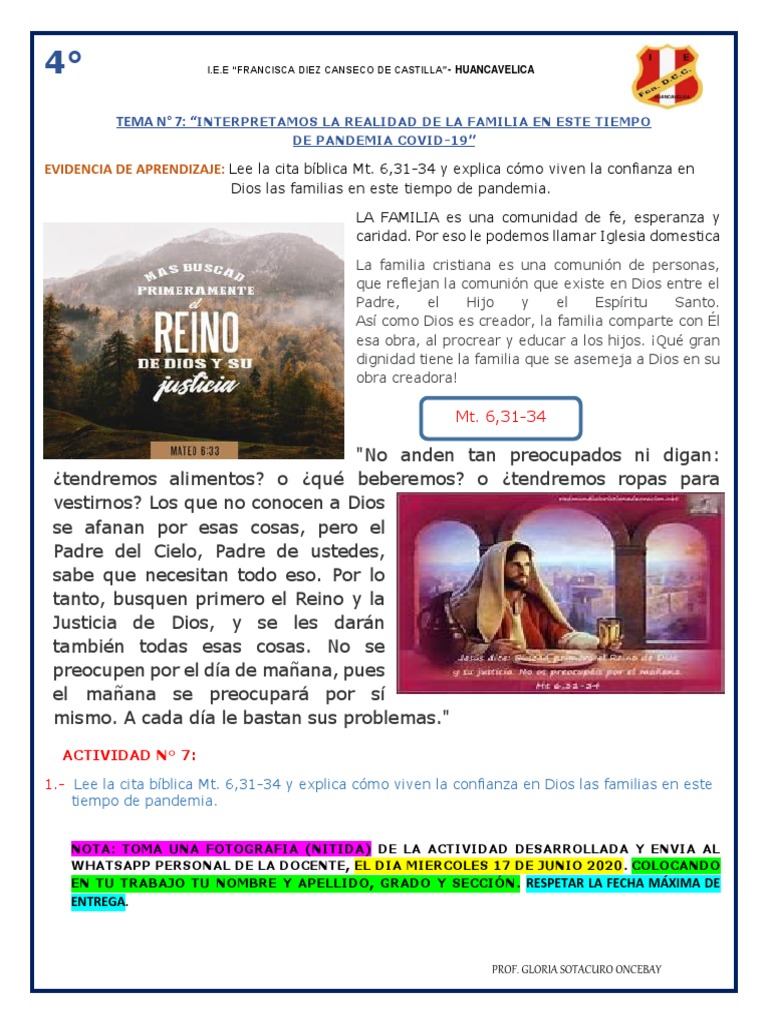 Tema 7 La Familia 4° | PDF