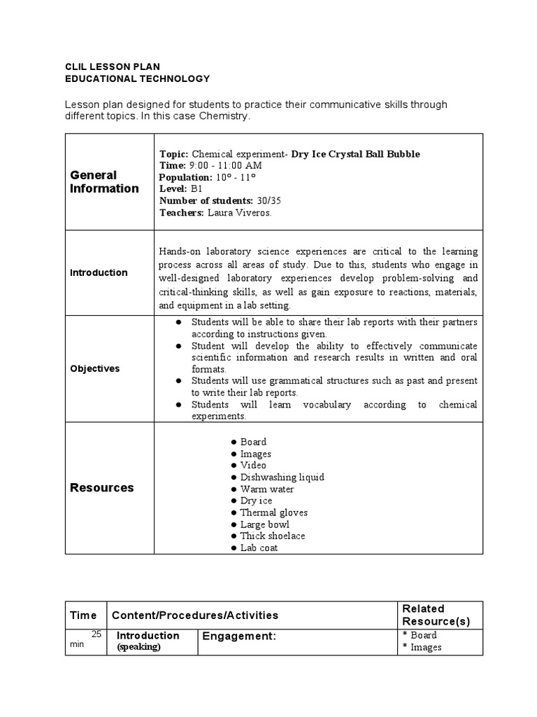 Lesson Plan | PDF | Laboratories | Ice