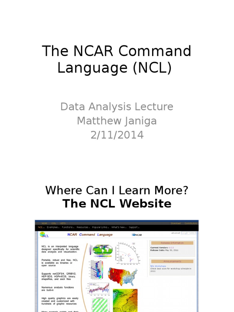 NCL and NetCDF PDF | PDF | Array Data Type | Variable (Computer Science)