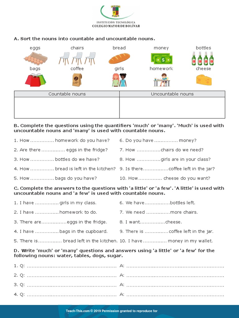 Quantifiers Activity PDF | PDF | Noun | Syntactic Relationships