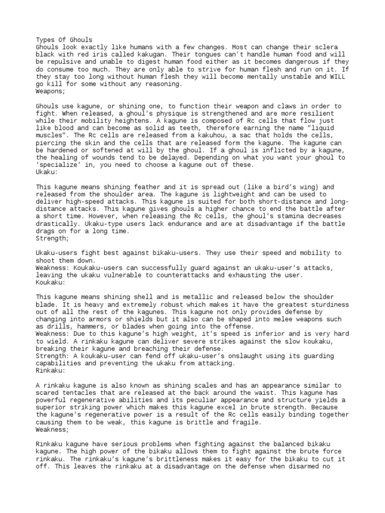 Types of Ghouls | Download Free PDF | Violence | Nature