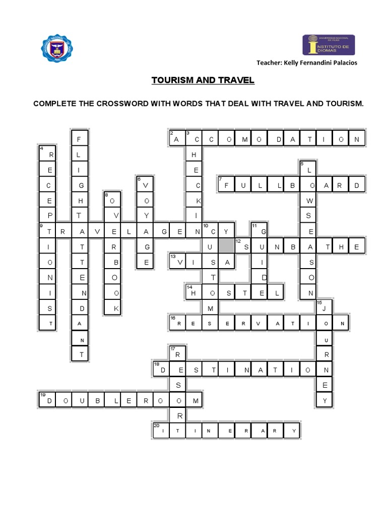 Travel and Tourism - Crossword - Activity 9 | PDF | Service Industries ...