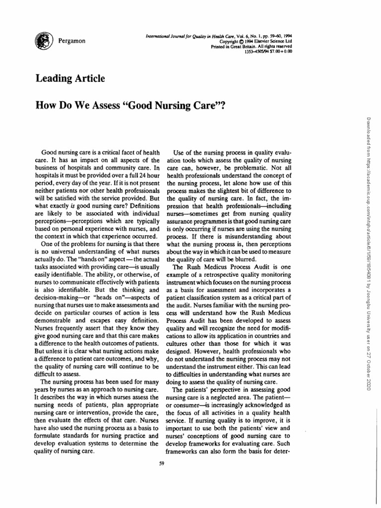 Good Nursing Care | PDF | Nursing | Patient