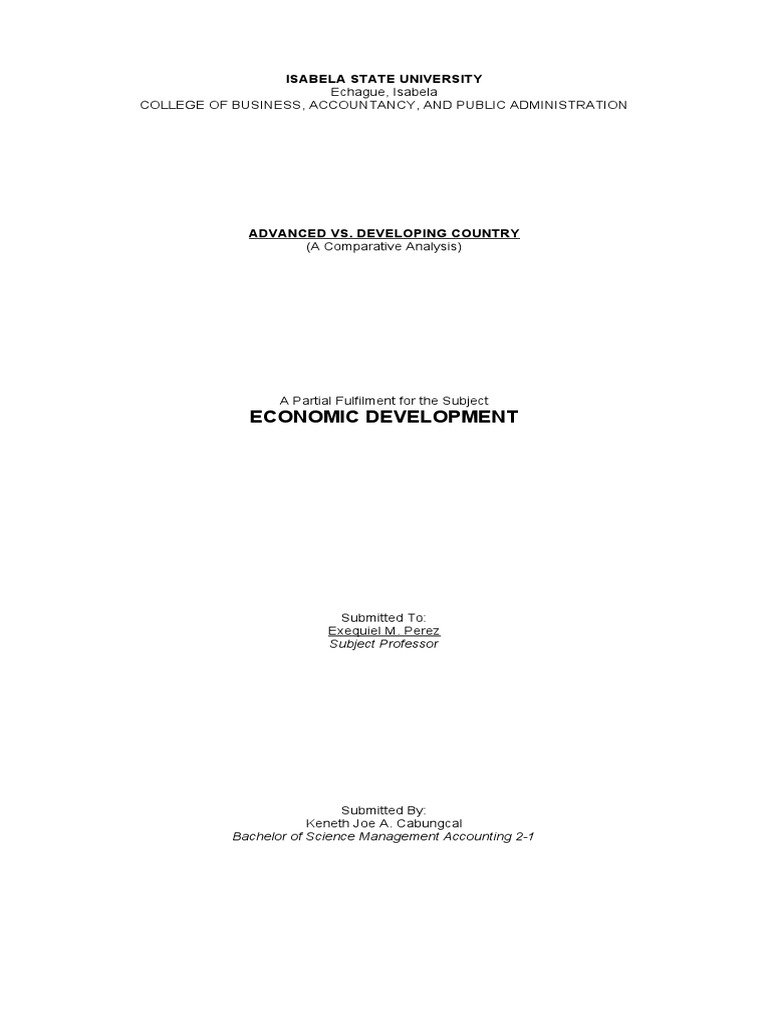 Econ Dev Title Page | PDF