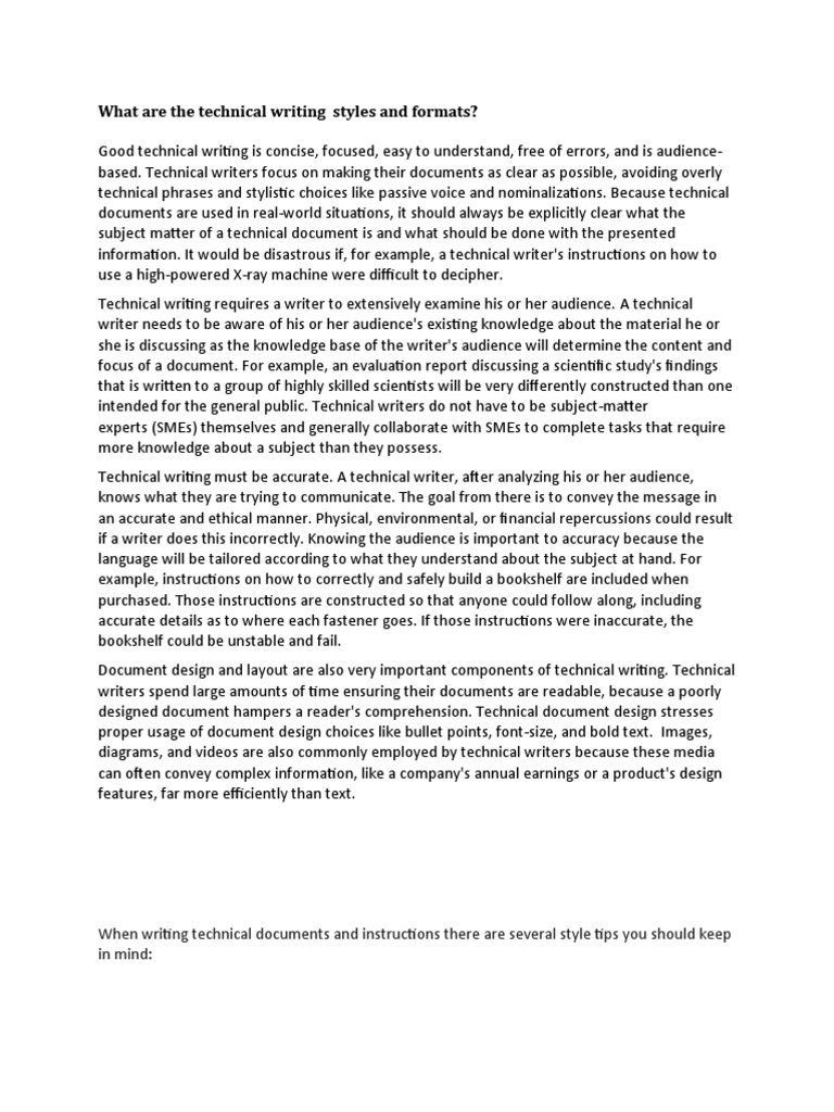 Technical Writing Styles and Formats | PDF | Cybernetics | Cognition