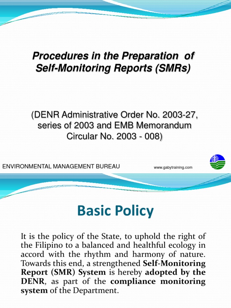 Procedures in The Preparation of Self-Monitoring Reports (SMRS) | PDF ...
