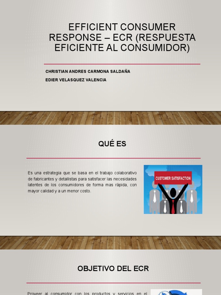 Efficient Consumer Response - ECR | PDF | Los consumidores | Logística