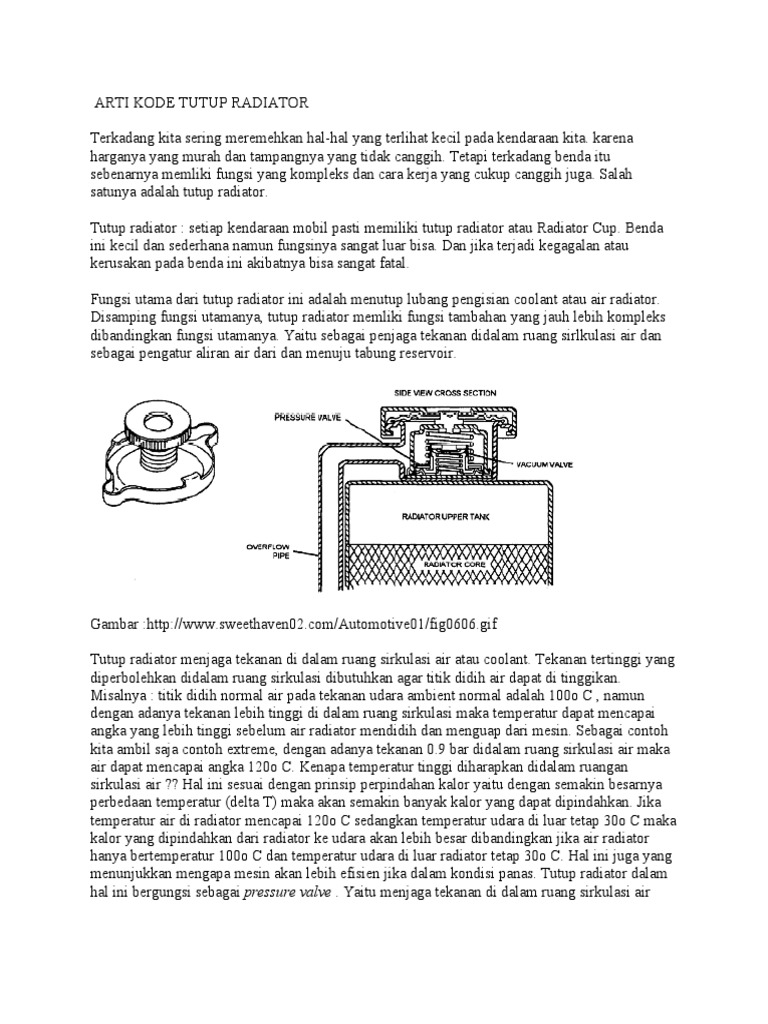 Pentingnya Tutup Radiator Mobil | PDF