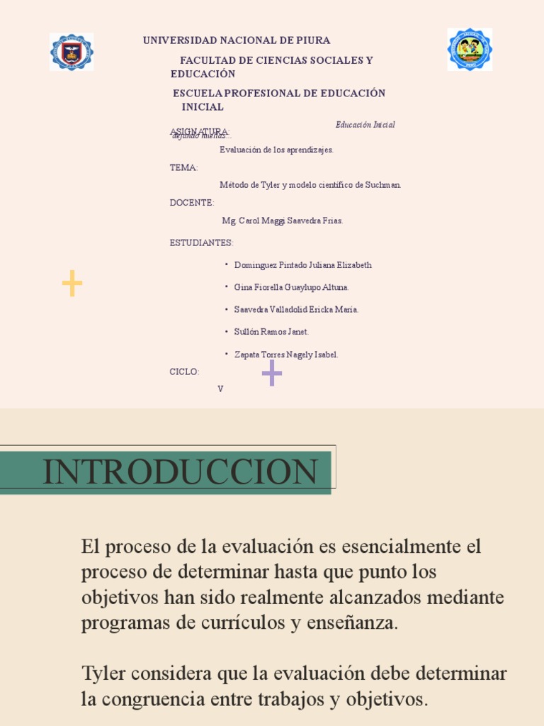 Métodos de Tyler y Suchman | PDF | Evaluación | Conceptos psicologicos