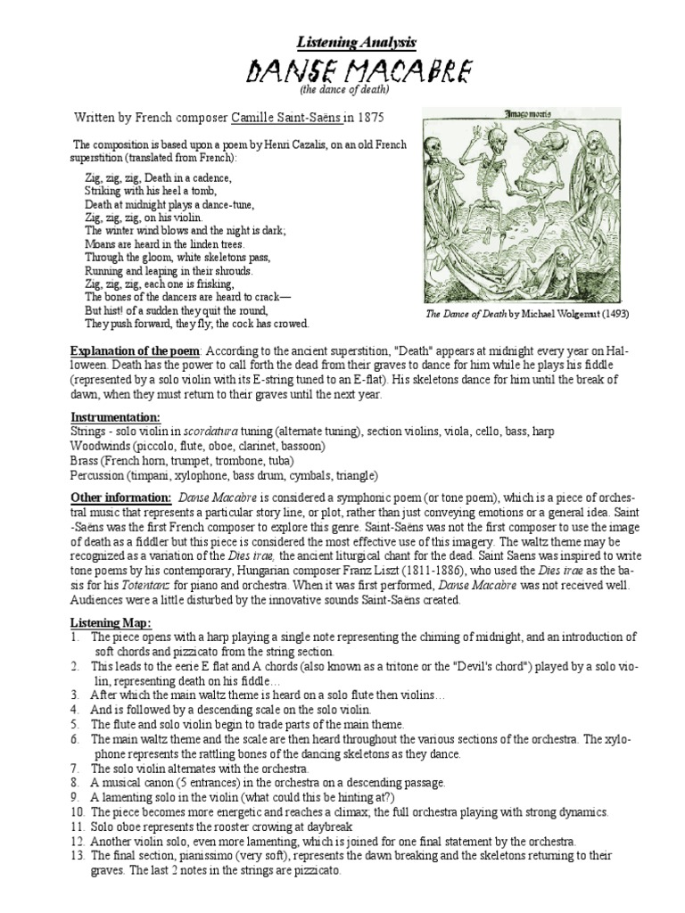 Danse Macabre - Listening Guide | PDF | Performing Arts | Music Technology