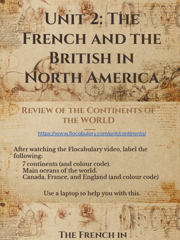 Ss 7 Unit 2 and 3 French and British in North America | PDF | New ...