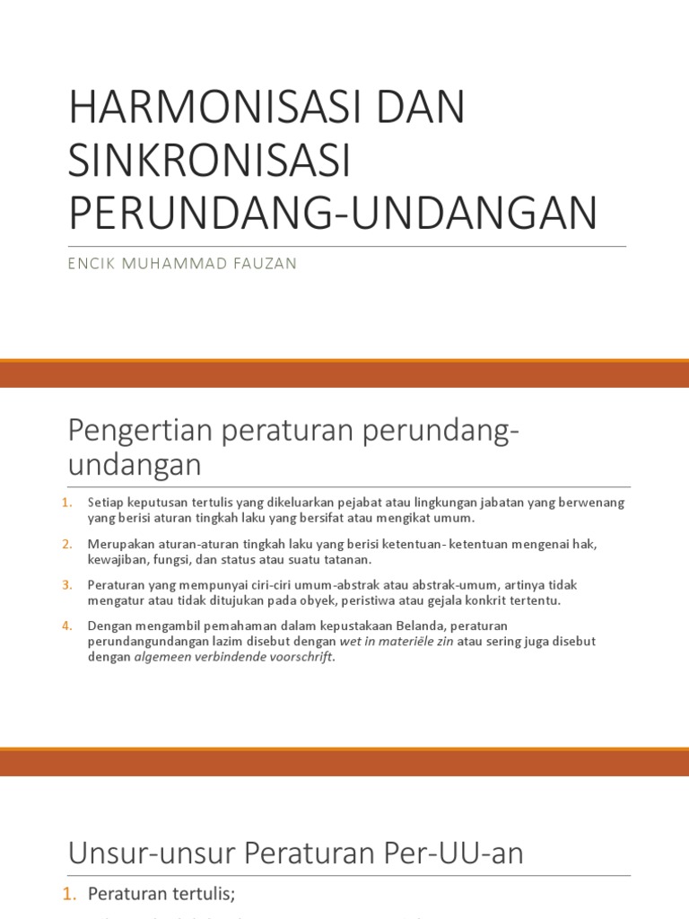 Harmonisasi Dan Sinkronisasi Perundang-Undangan | PDF