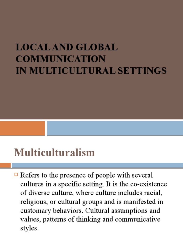 Local and Global Communication in Multicultural Settings | PDF ...
