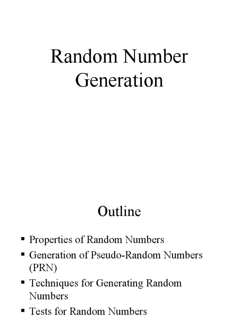 Random Number Generation | PDF | Chi Squared Test | Statistical ...