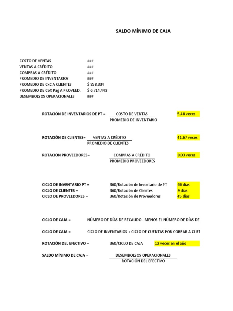 Saldo Mínimo de Caja | PDF