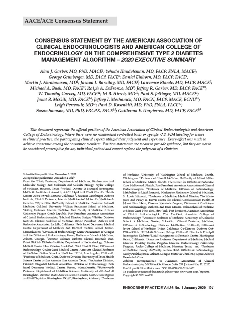 Algorithm AACE Diabetes | PDF | Prediabetes | Low Density Lipoprotein