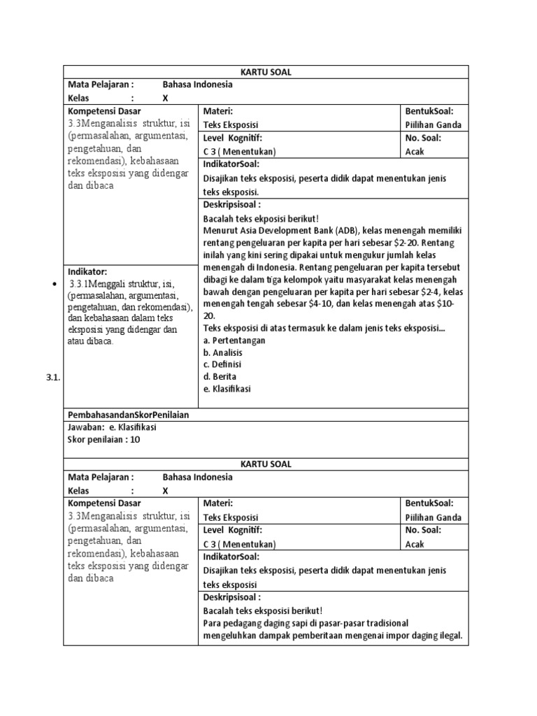 KARTU SOAL Rina | PDF | Seni & Disiplin Bahasa