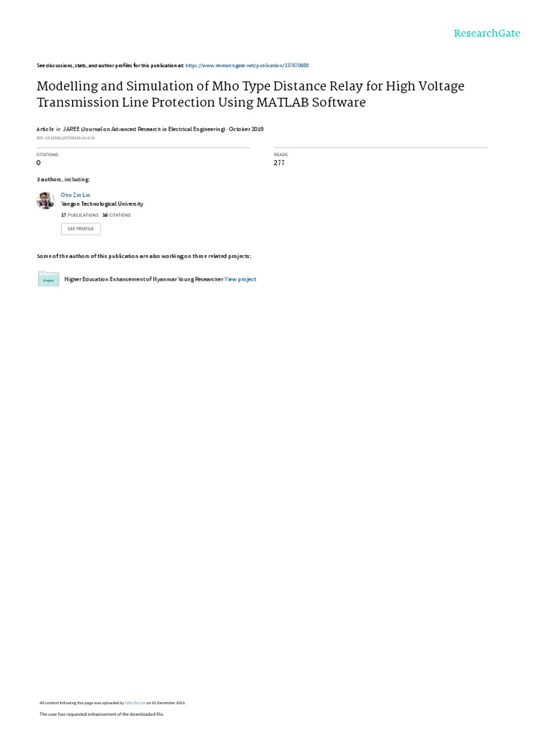 Mho Relay 2 PDF | PDF | Electrical Impedance | Electric Power Transmission
