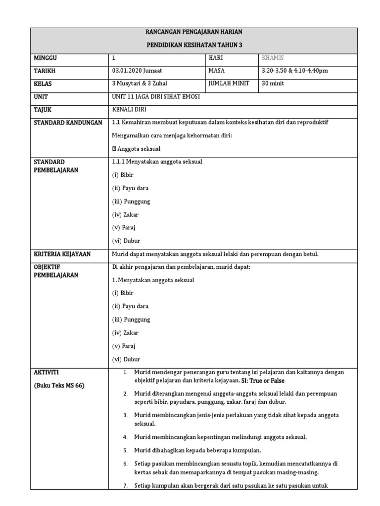 UNIT 11 1 jumaatJAGA DIRI SIHAT EMOSI | PDF