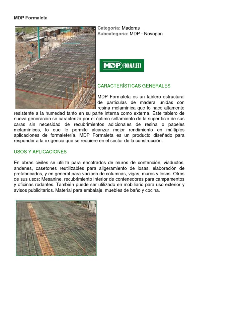 MDP Formaleta | PDF | Madera | Pintar
