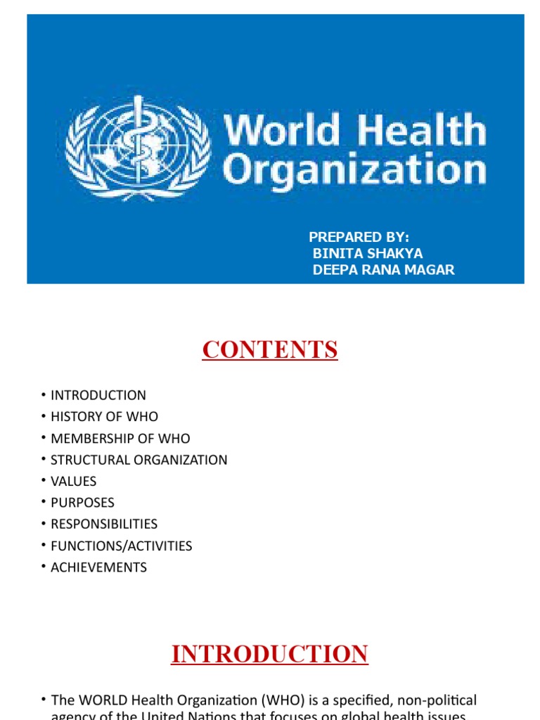 Overview of the World Health Organization | PDF | World Health ...