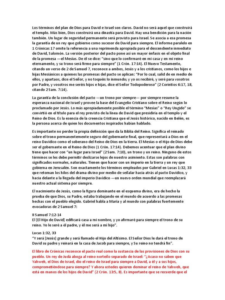 Significado del Pacto Davídico | PDF | David | Saulo