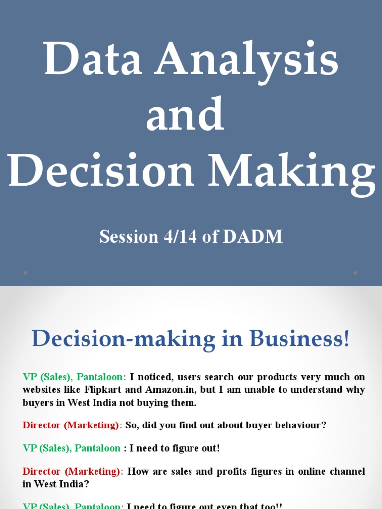 Data Analysis and Decision Making: Session 4/14 of DADM | PDF | Level ...