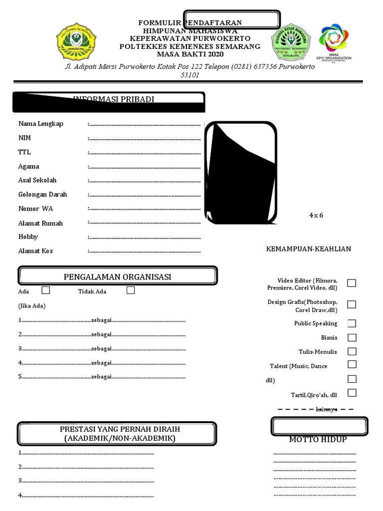 Formulir CV Seleksi Hima | PDF