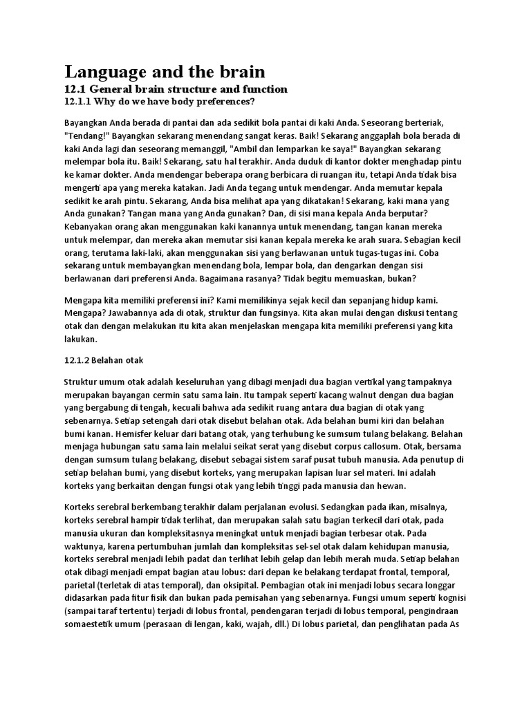 Language and The Brain | PDF