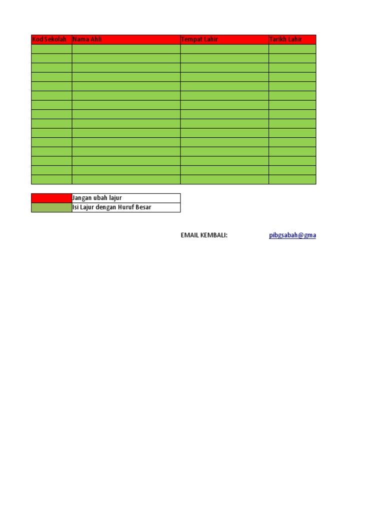 Template Pembaharuan AJK Pibg | PDF