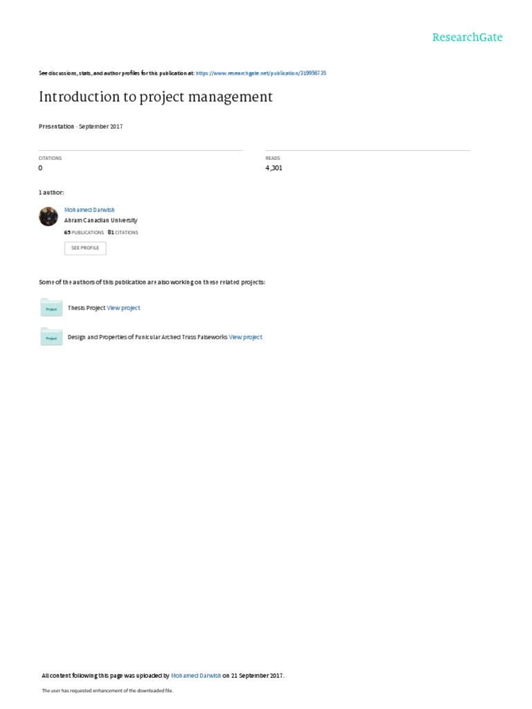 Introduction To Project Management: September 2017 | PDF | Scope ...