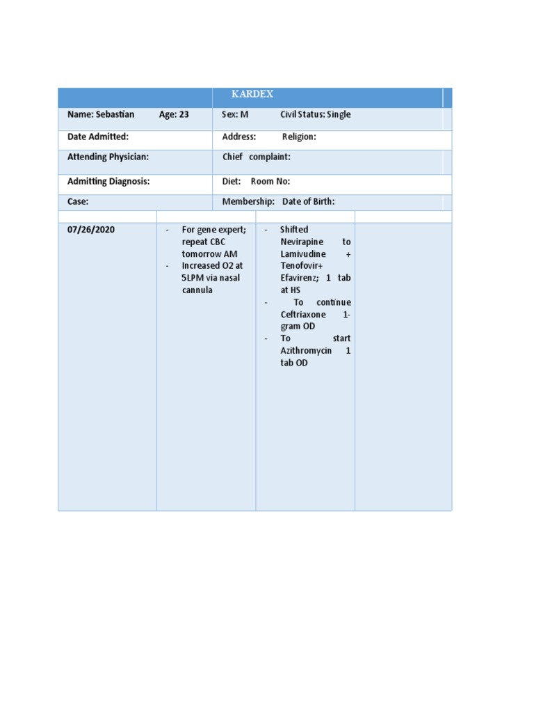 Kardex Sample Form | PDF