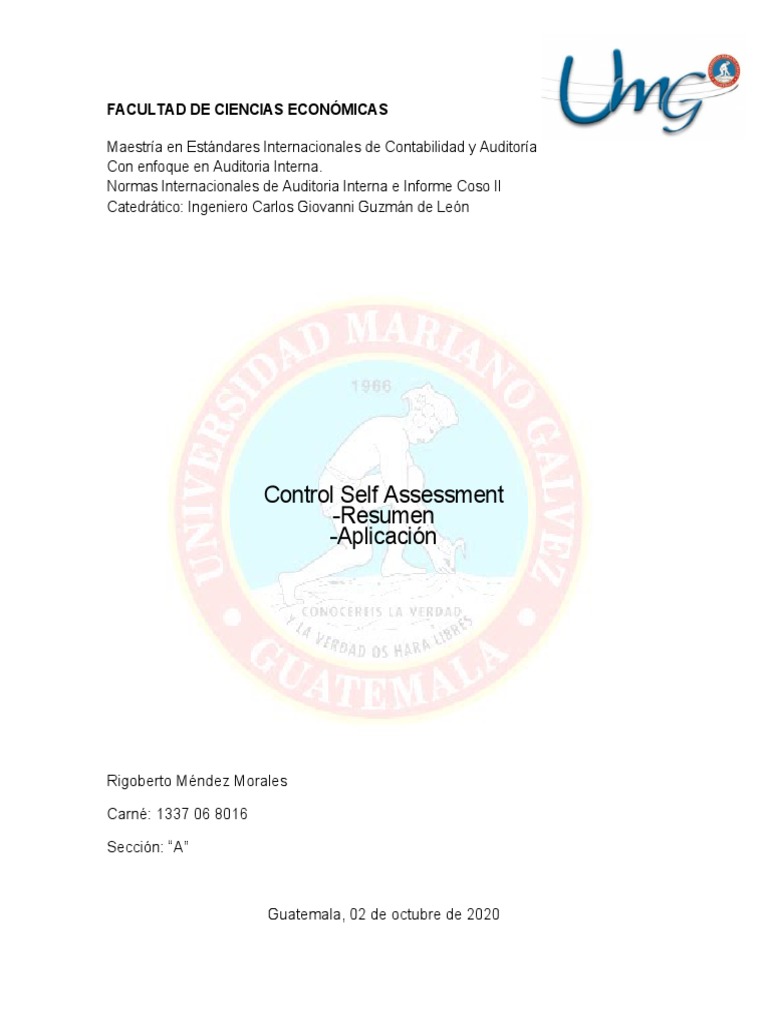 Control Self Assessment Csa | PDF | Cobit | Evaluación