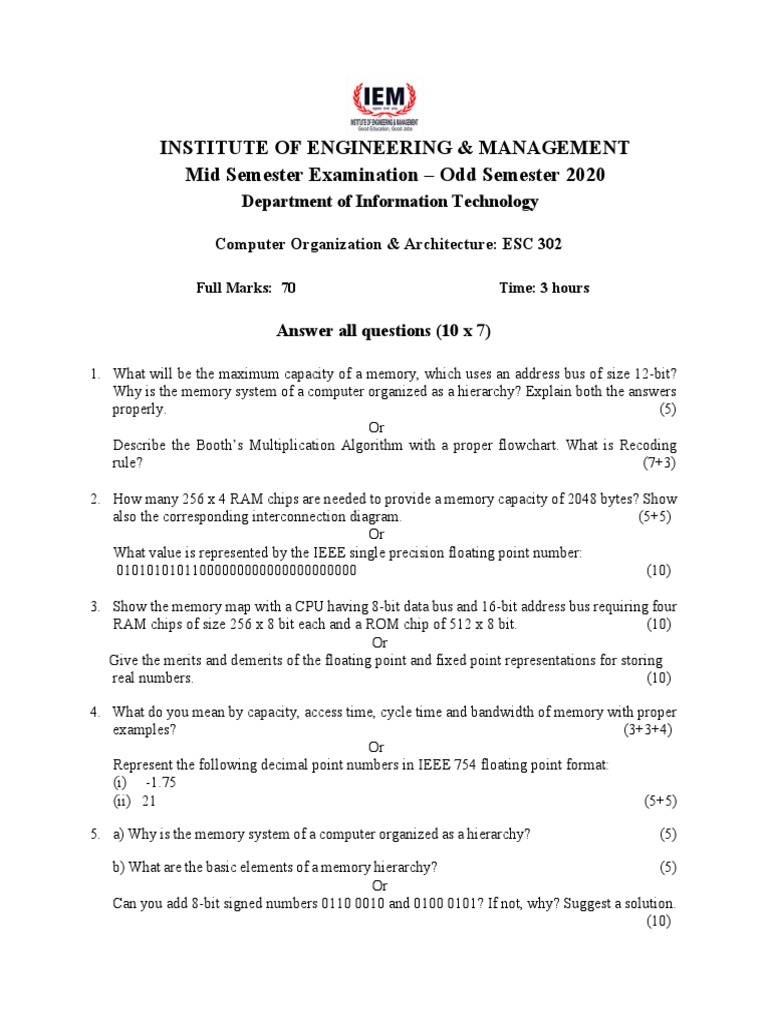 COCA 1st MidSem 2020 - Set 1 | PDF | Computer Memory | Random Access Memory COCA 1st MidSem 2020 - Set 1 | PDF | Computer Memory | Random Access Memory