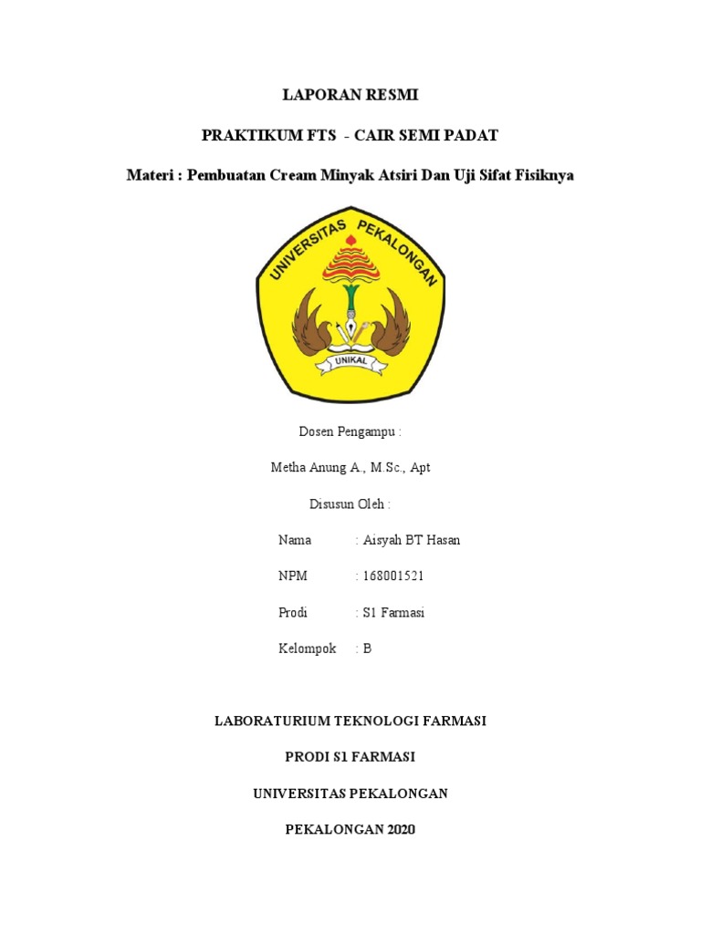 Laporan Resmi Cream | PDF