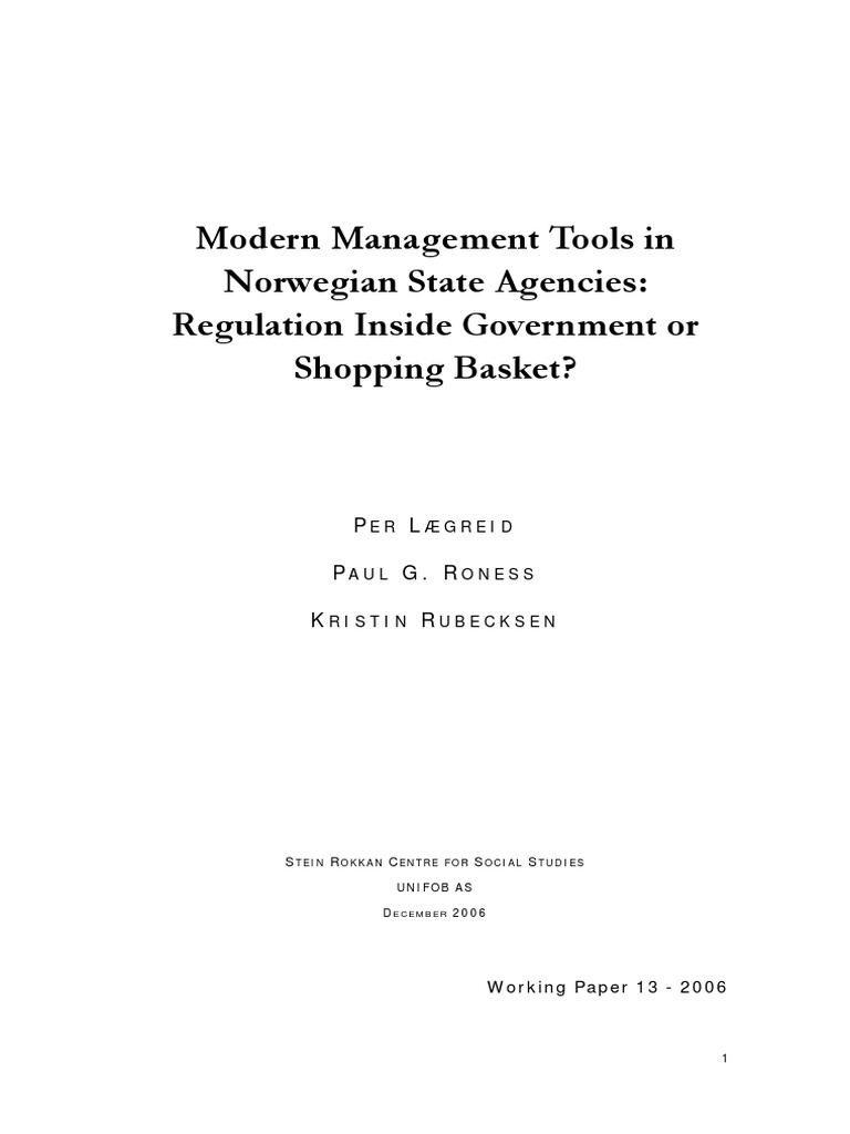 Modern Management Tools in Norwegian Sta PDF | PDF | Autonomy | Market ...