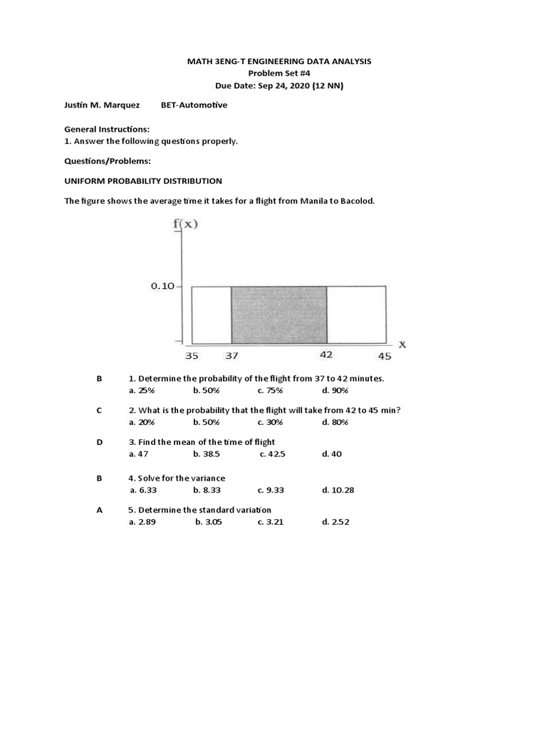 Math 3Eng-T Engineering Data Analysis Problem Set #4 Due Date: Sep 24 ...