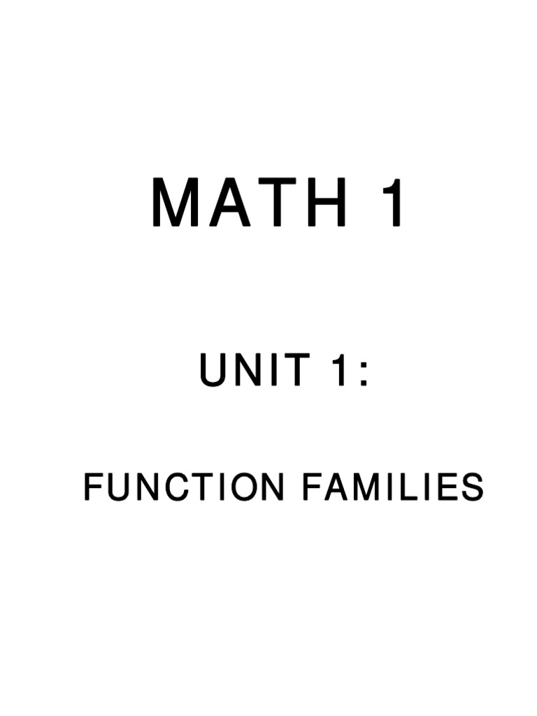 Math 1 Unit 1 Function Families PDF | PDF | Function (Mathematics ...