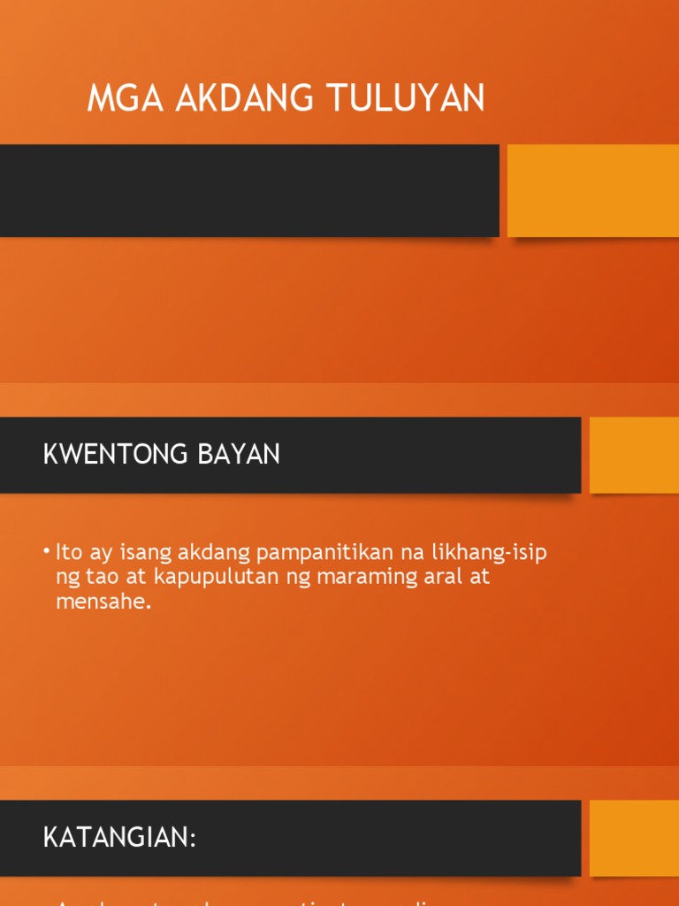 MGA AKDANG TULUYAN (Algario) | PDF
