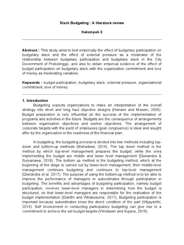 Metolit - Tugas 3 - Kelompok 3 - Slack Budgeting | PDF | Goal | Risk