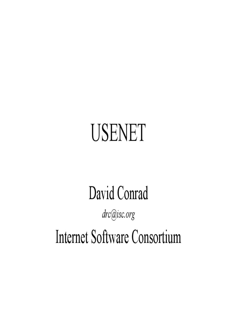 An Overview of USENET: A History and Explanation of the Structure and ...