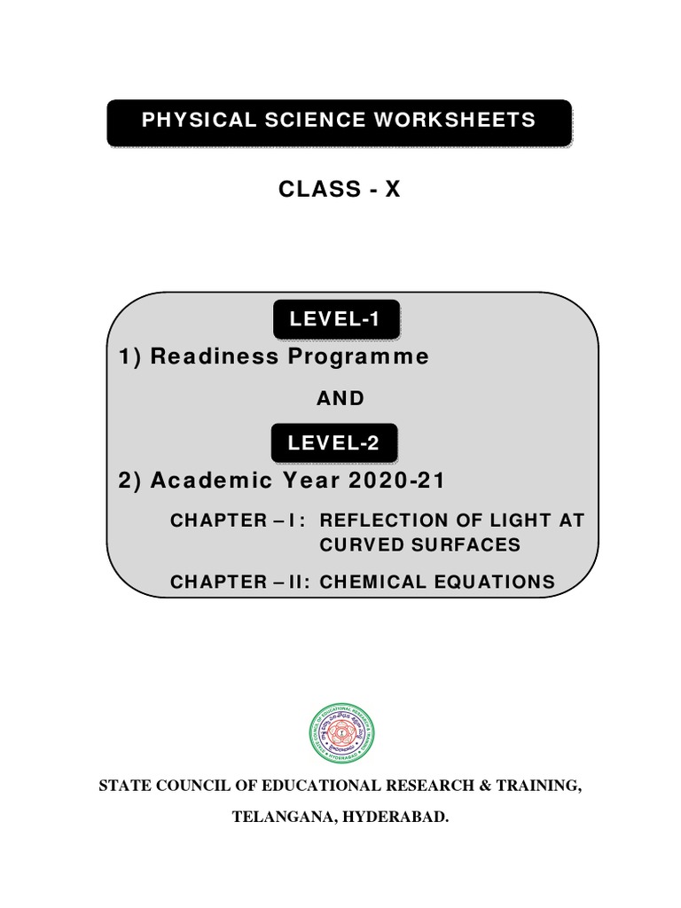 SCERT C10 Phy Worksheets Level 2 PDF | PDF | Mirror | Reflection (Physics)