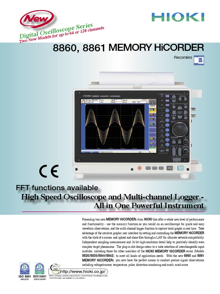 Hioki 8860/8861 Memory HiCorder Overview | PDF | Sampling (Signal ...